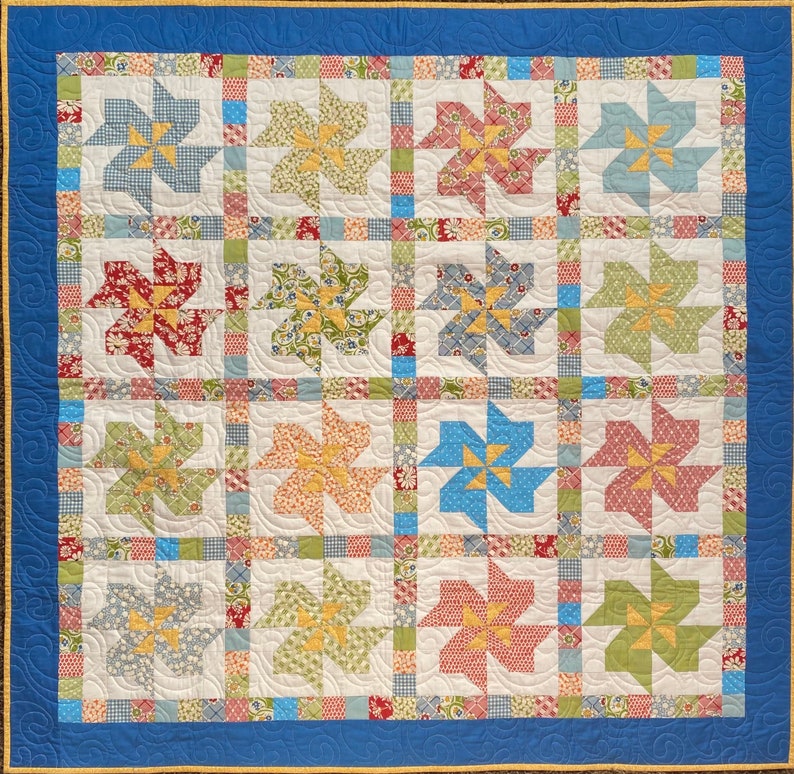 Twisted Flowers Quilt Kit Which Includes the Pattern, Instructions, and ...