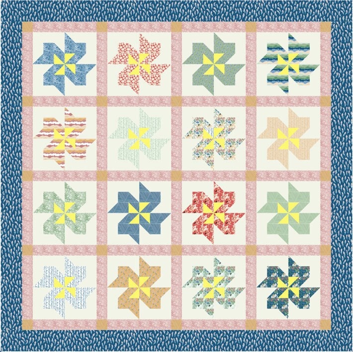 Twisted Flowers Quilt Kit With Pattern, 1.5" FINISHED Tensisters ...