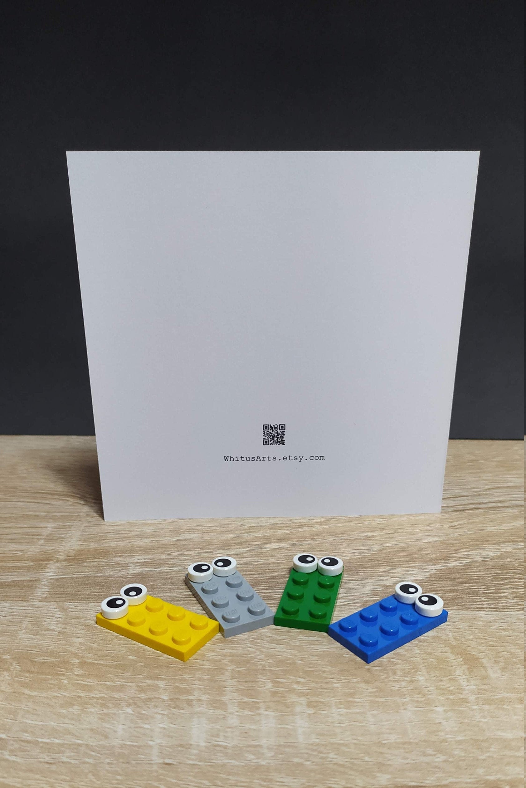 Card With Genuine LEGO Pieces a Brick-person Holding a Bunch - Etsy