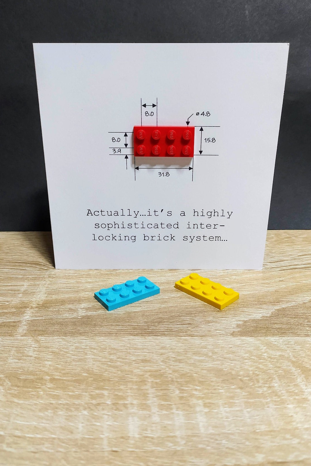 LEGO® Brick Card: Technical Drawing, AFOL Gift - Etsy