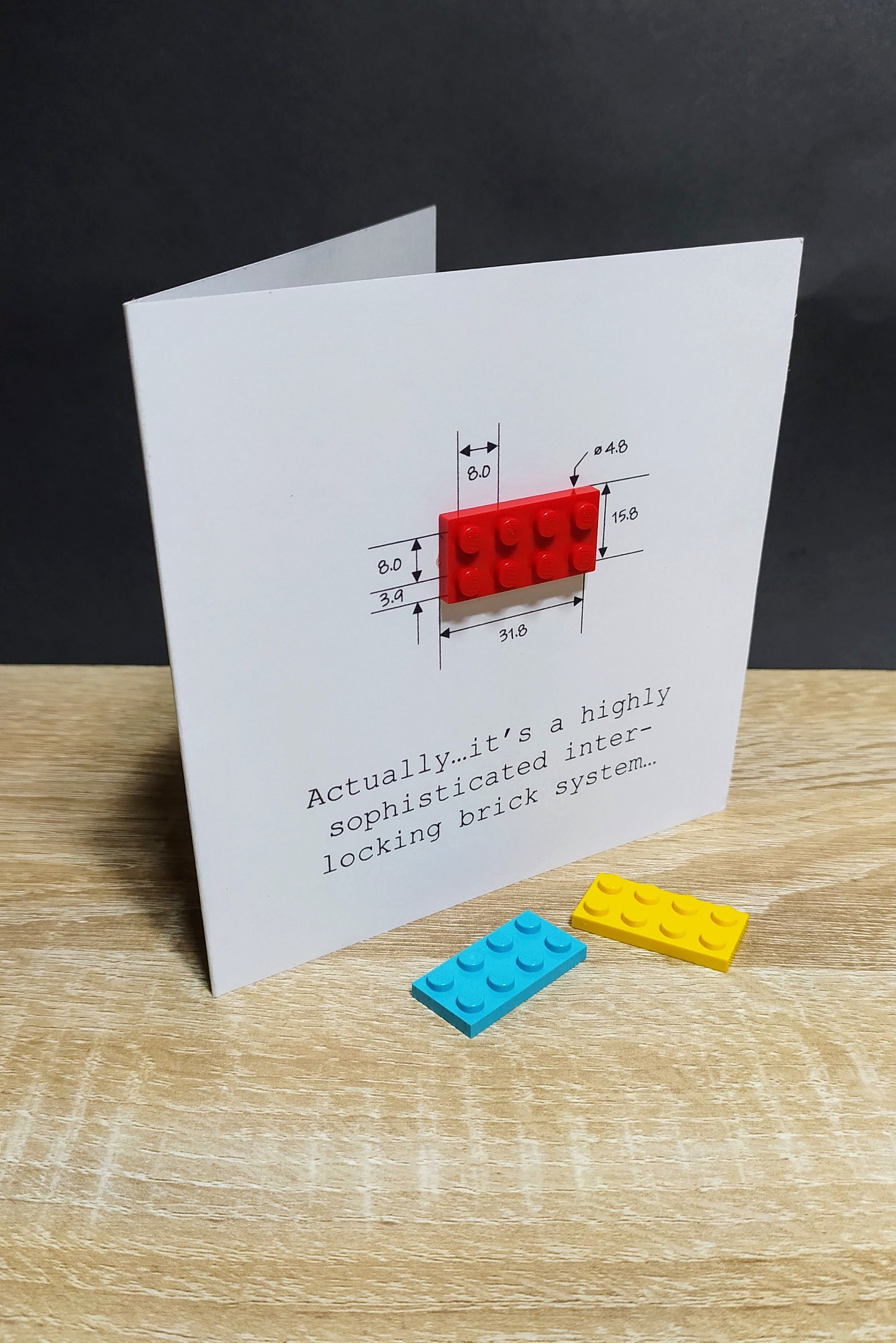 LEGO® Brick Card: Technical Drawing, AFOL Gift - Etsy