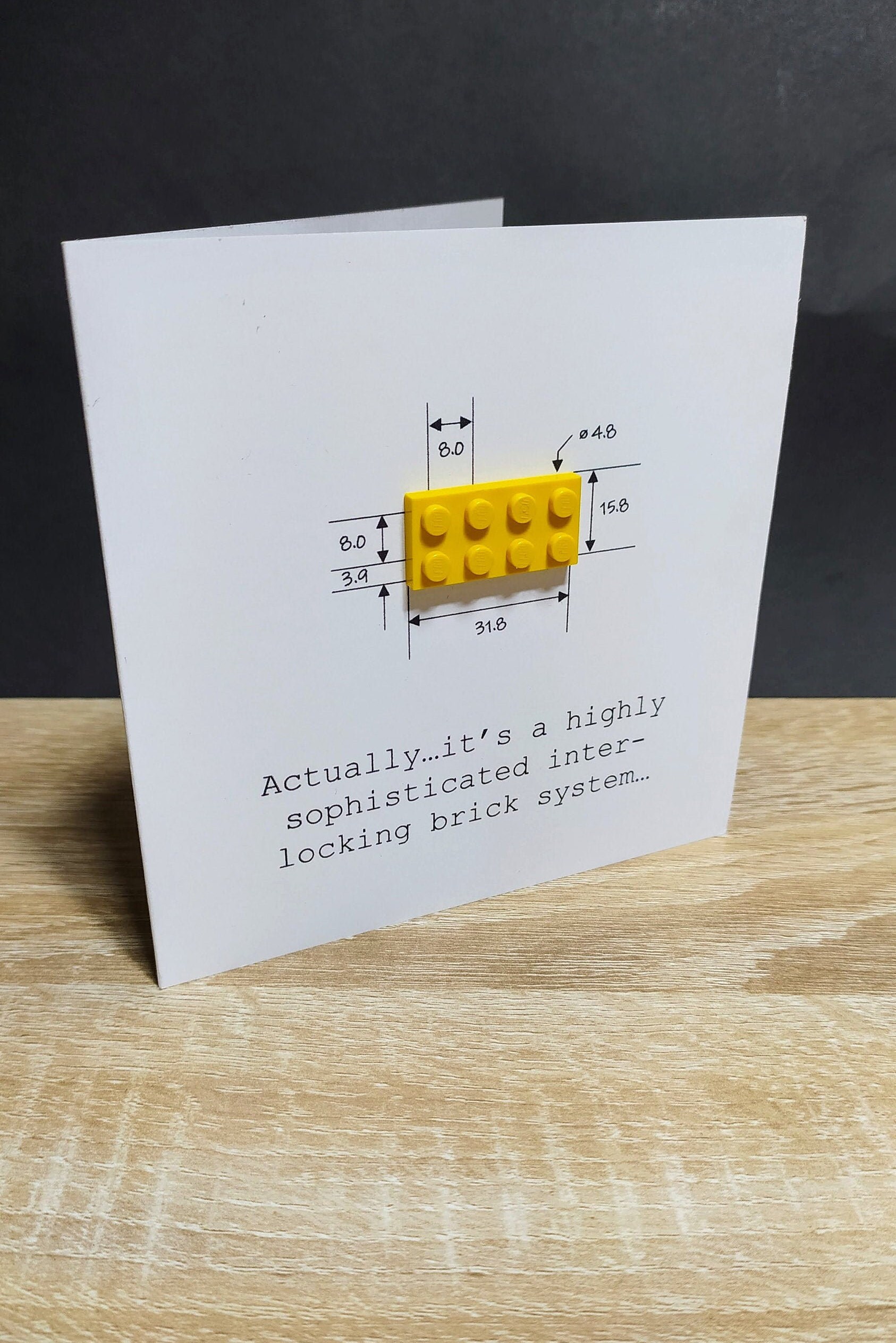 LEGO® Brick Card: Technical Drawing, AFOL Gift - Etsy