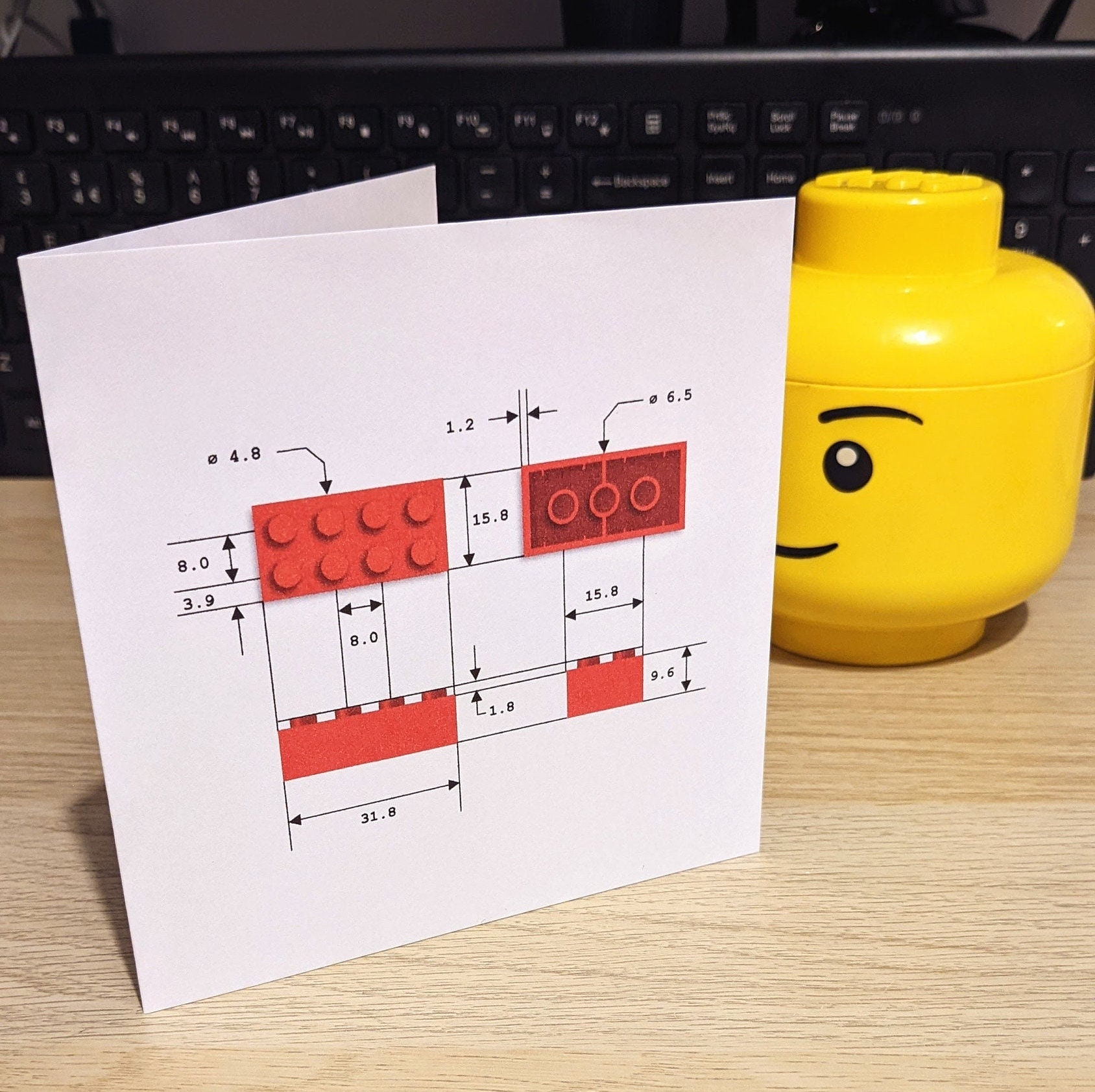 A Card With an Illustration of a Lego®-like Brick, With Its Technical ...