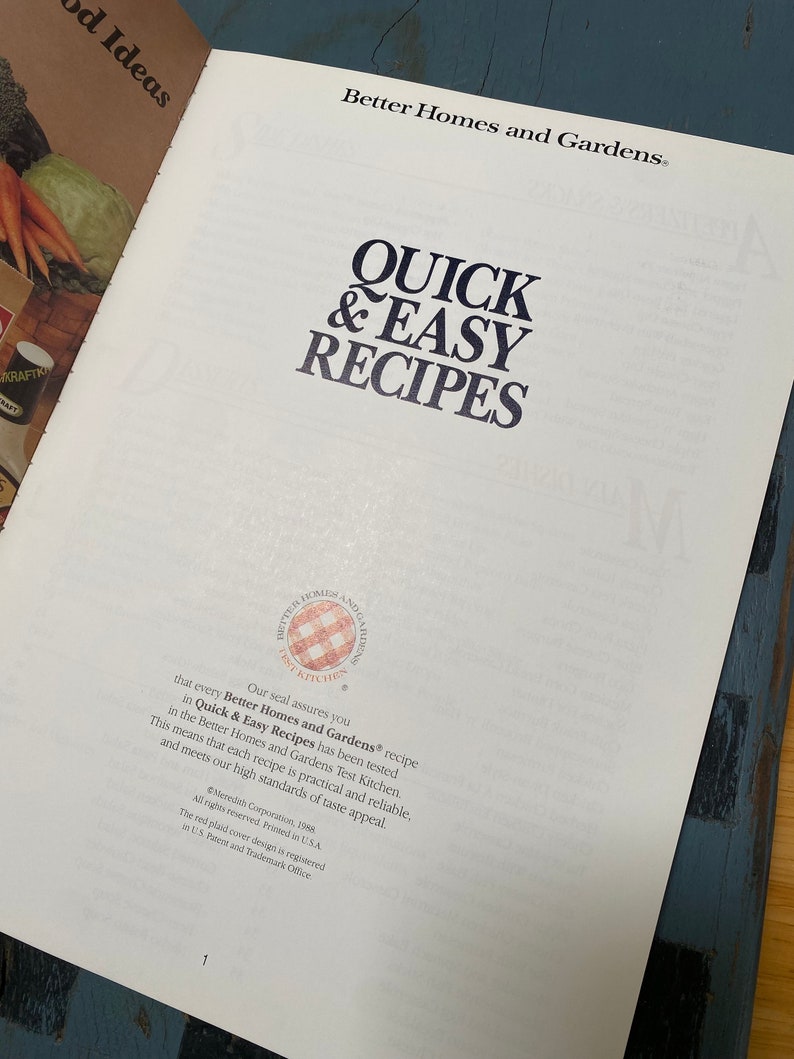 Better Homes and Gardens Quick and Easy Recipes From Kraft (1988) - Etsy