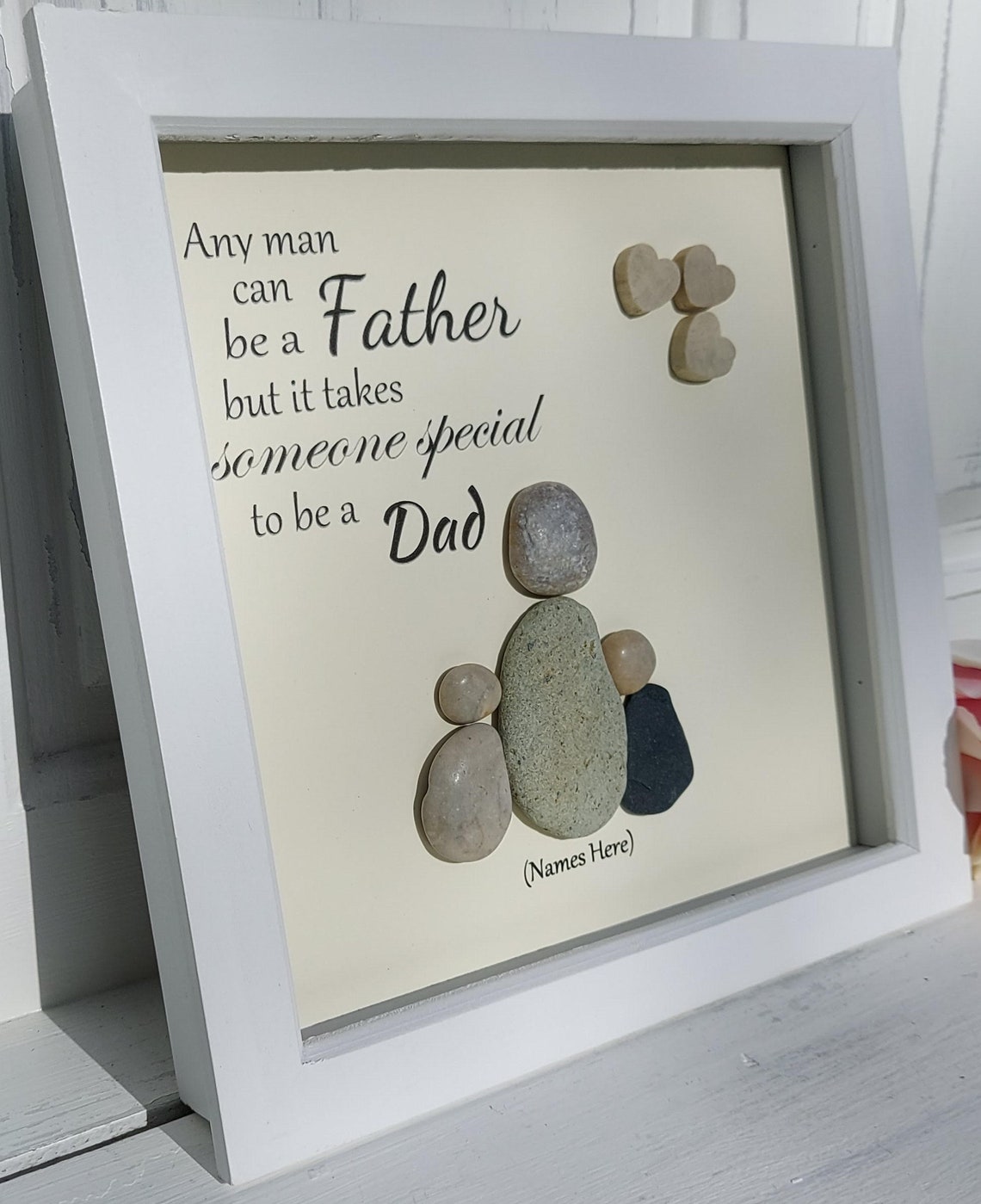 Father's Day Pebble Art Framed Pebble Art Handmade - Etsy