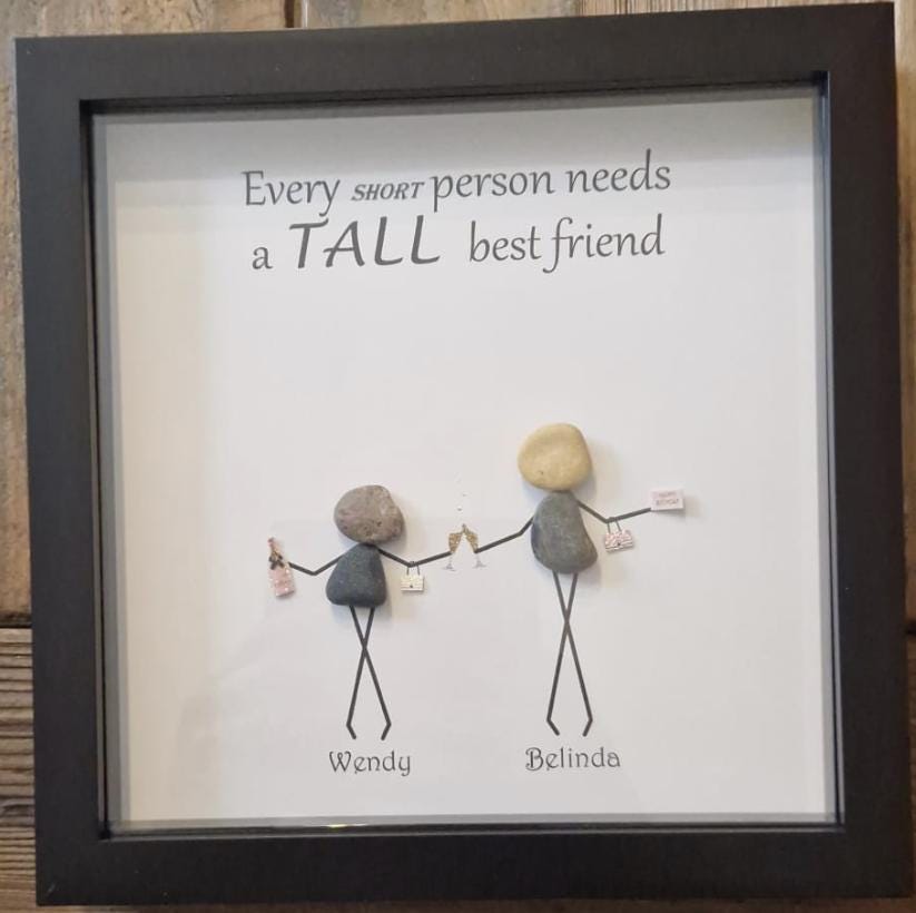 Personalized Pebble Art Friend Gift - Framed Friendship Present - Etsy