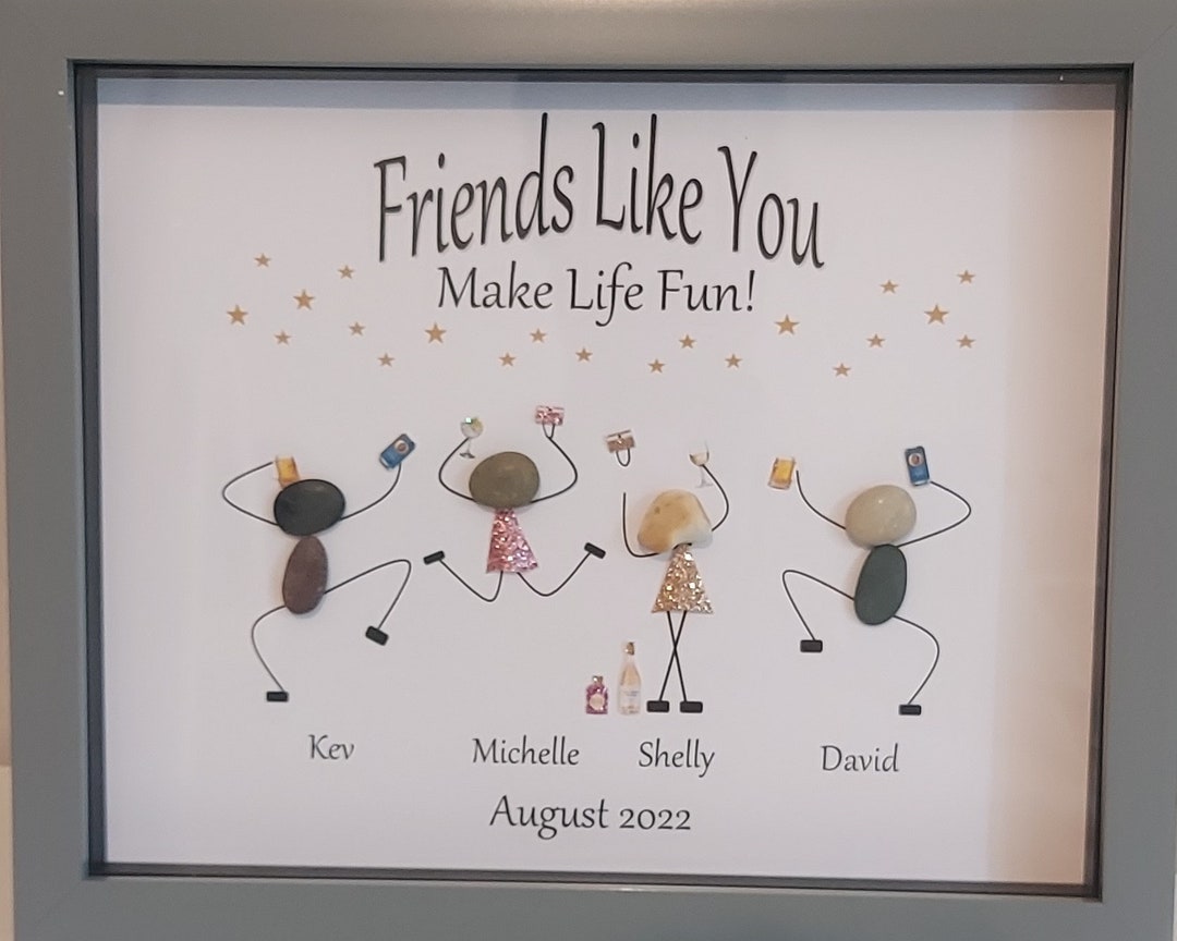 Best Friends Pebble Art Funny Friendship Gift Group of Best Friends ...