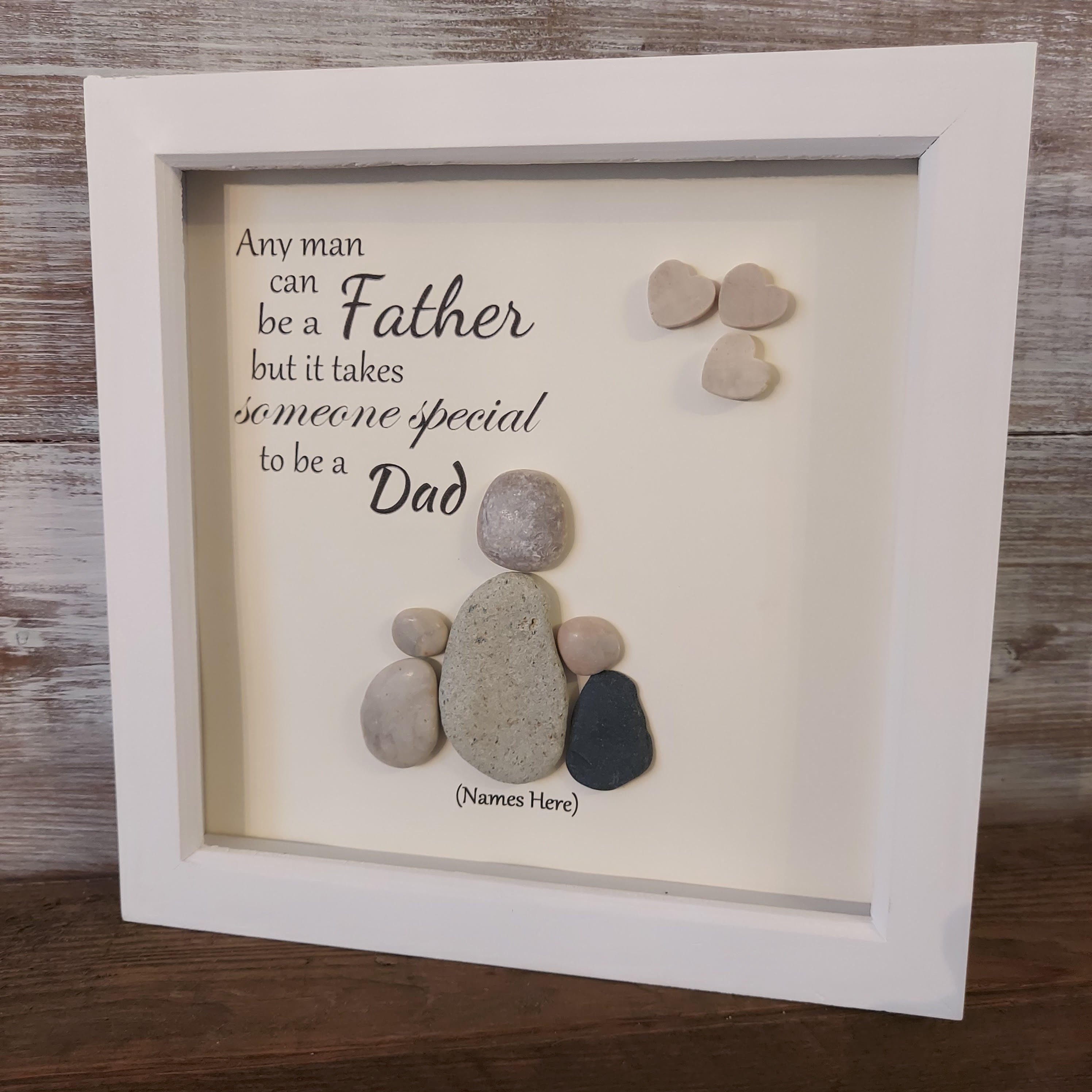 Father's Day Pebble Art - Framed Pebble Art - Handmade - Personalised ...