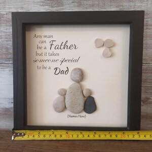 Father's Day Pebble Art - Framed Pebble Art - Handmade - Personalised ...