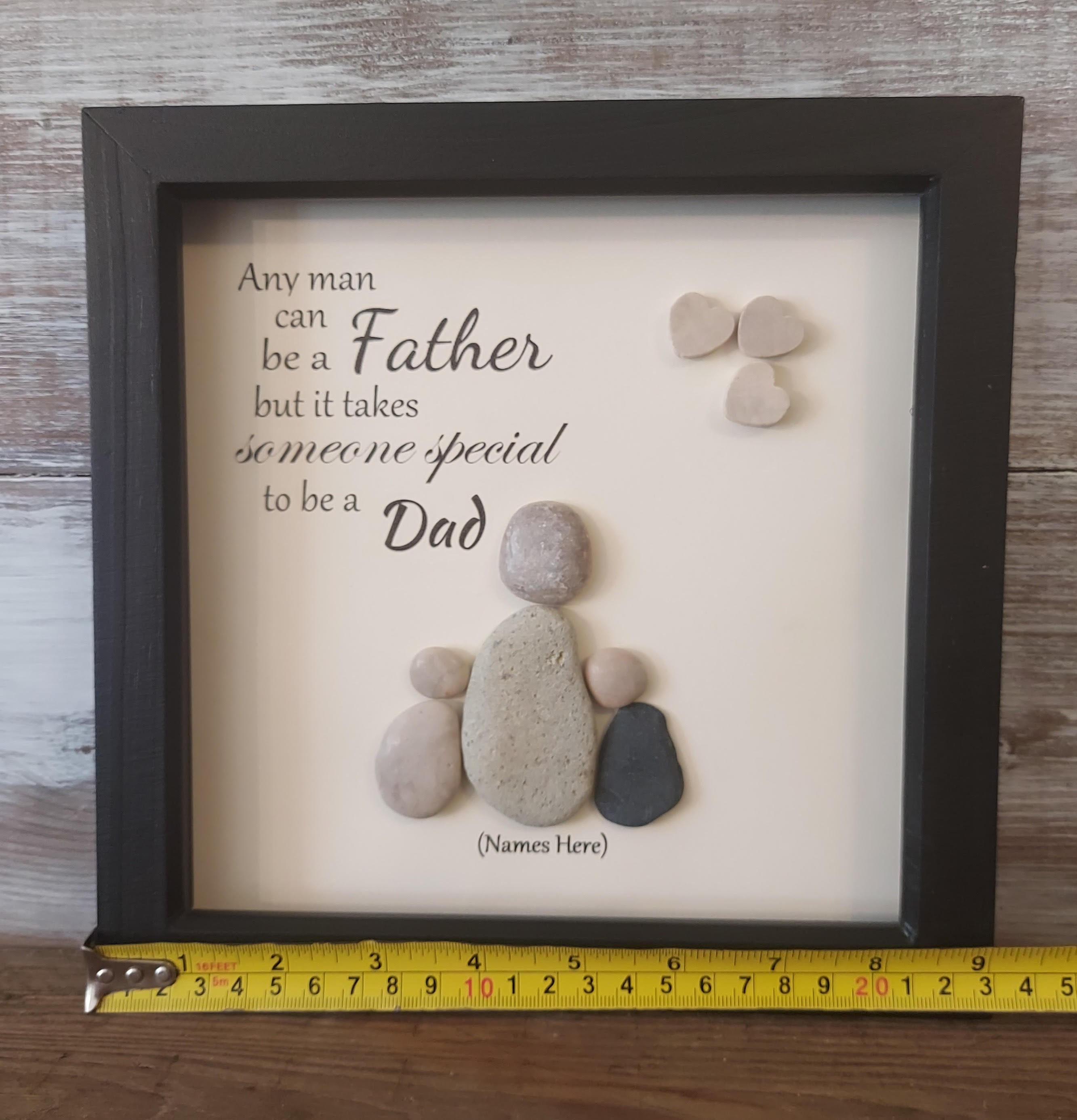 Father's Day Pebble Art - Framed Pebble Art - Handmade - Personalised ...
