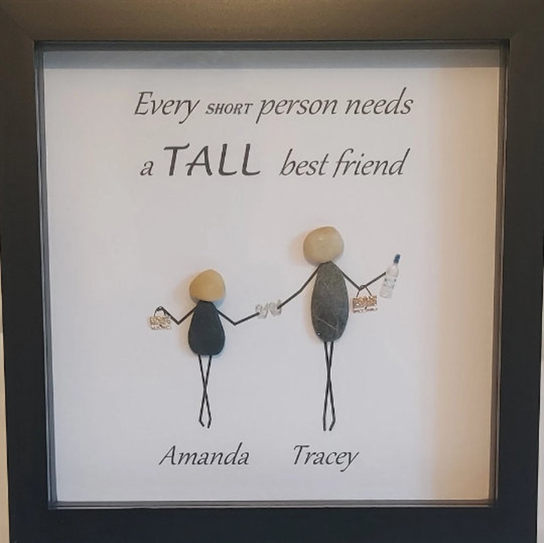 Best Friends Pebble Art Besties Short Friend Tall Friend - Etsy
