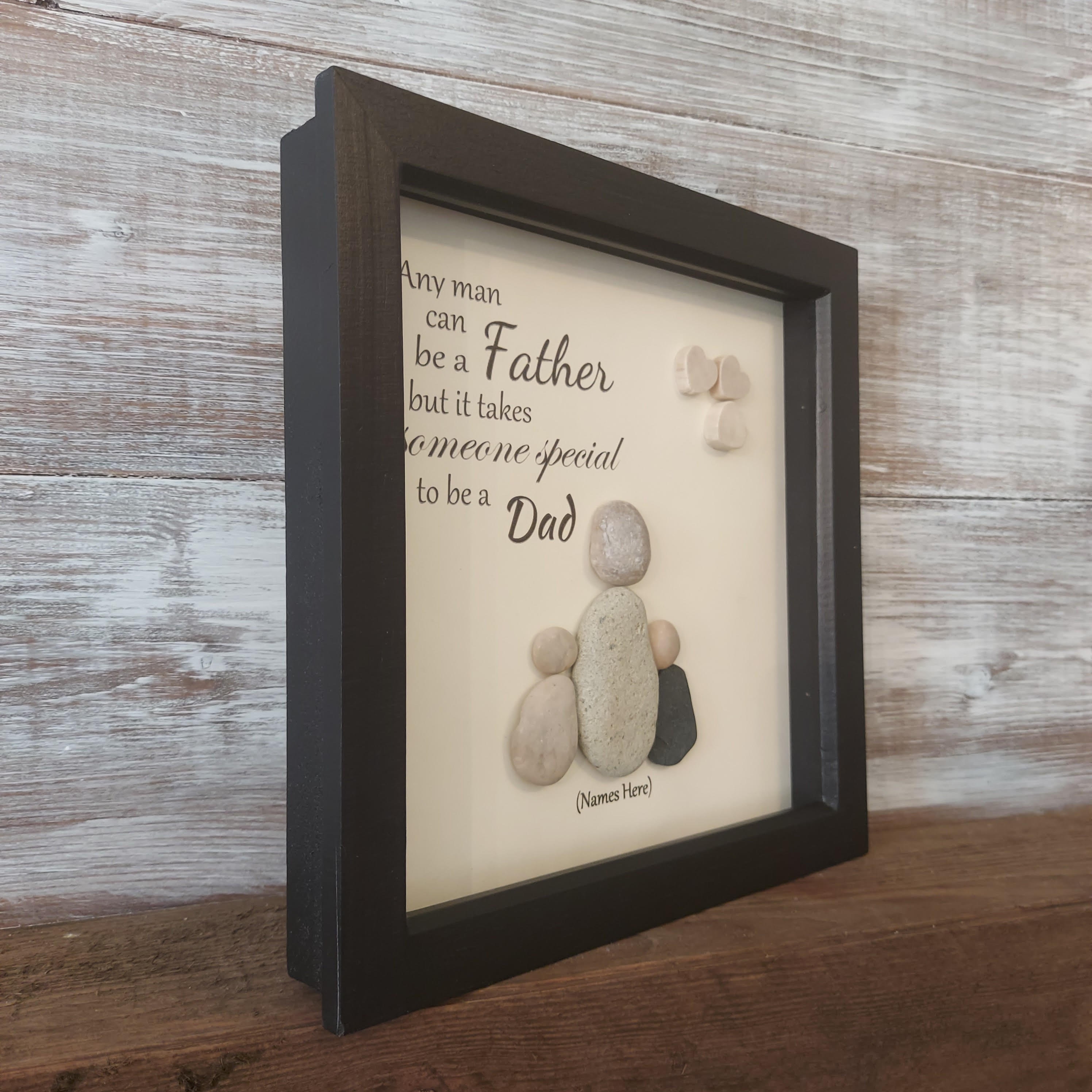 Father's Day Pebble Art - Framed Pebble Art - Handmade - Personalised ...