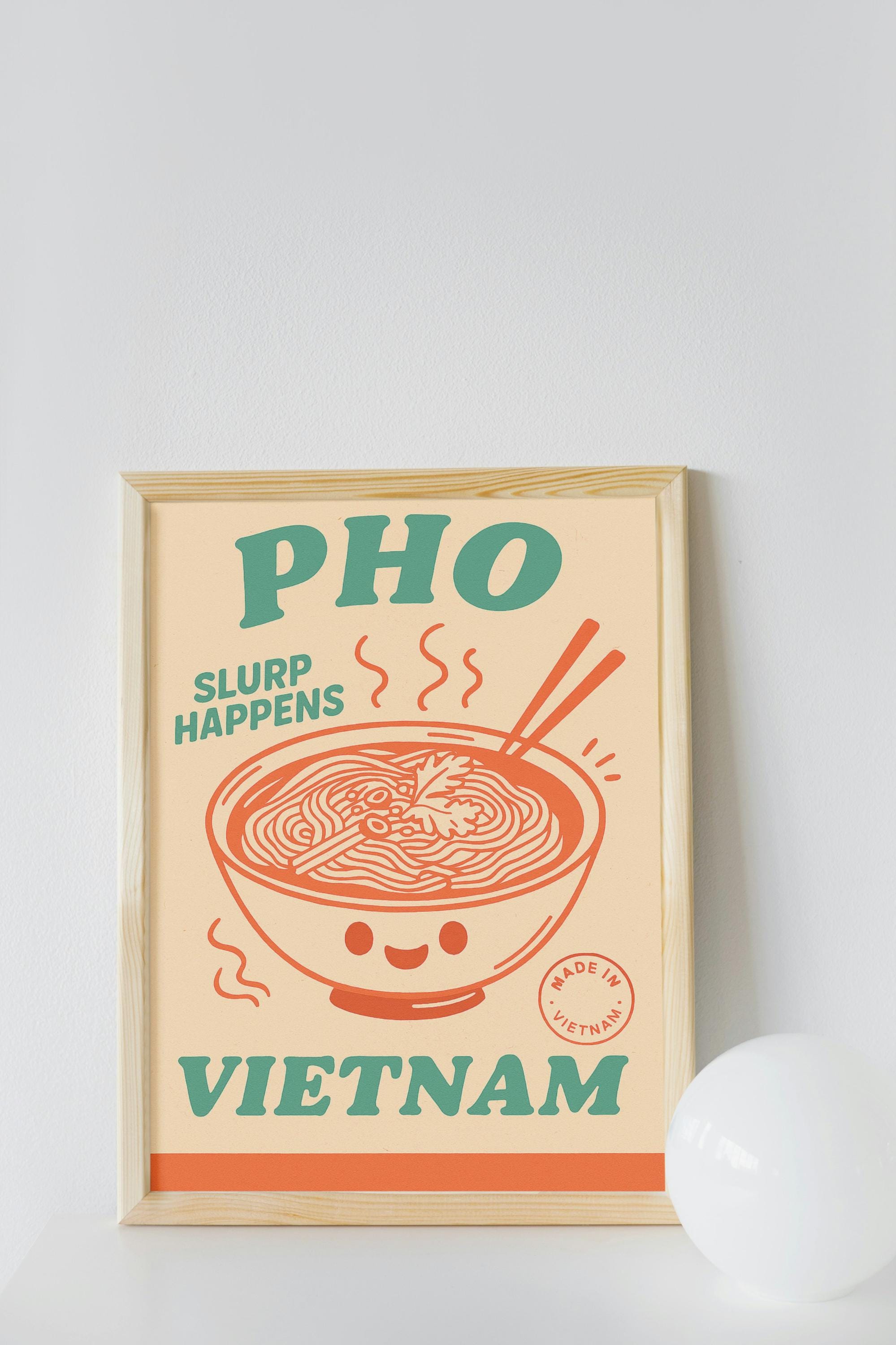 Pho-vietnam-art- Poster- Minimalist- Sushi-ramen-kitchen-food-dumplings ...