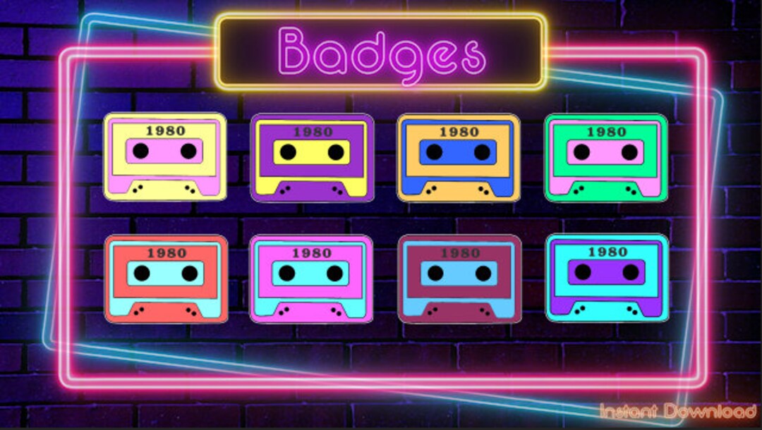 80s CASETTE TAPES - Twitch/yt Streamer Emotes/badges - Etsy