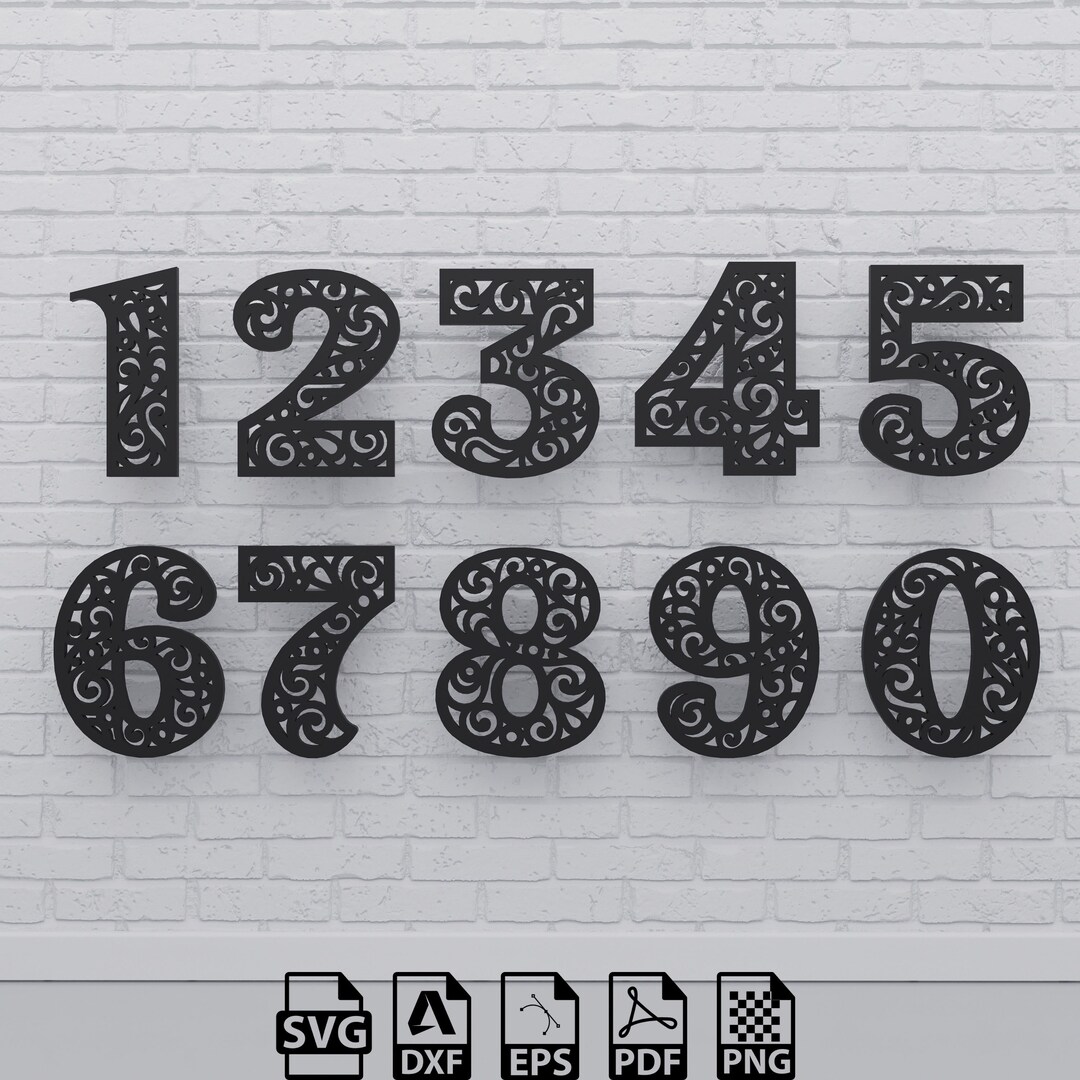 Numbers DXF,SVG,EPS Bundle,file for Cricut, Silhouette, Svg Cut File ...