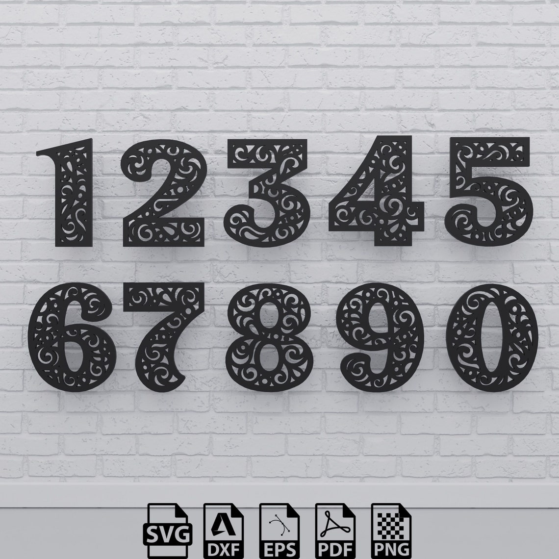 Numbers DXF,SVG,EPS Bundle,file for Cricut, Silhouette, Svg Cut File ...