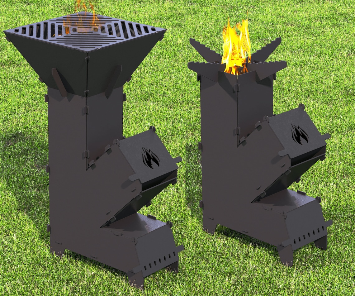 Rocket Stove Fire Pitgrill BBQ Barbecue Dxf Files for - Etsy