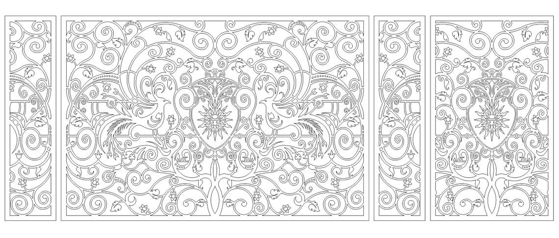 Metal Gates and Peacocks. Dxf File Digital Download of - Etsy