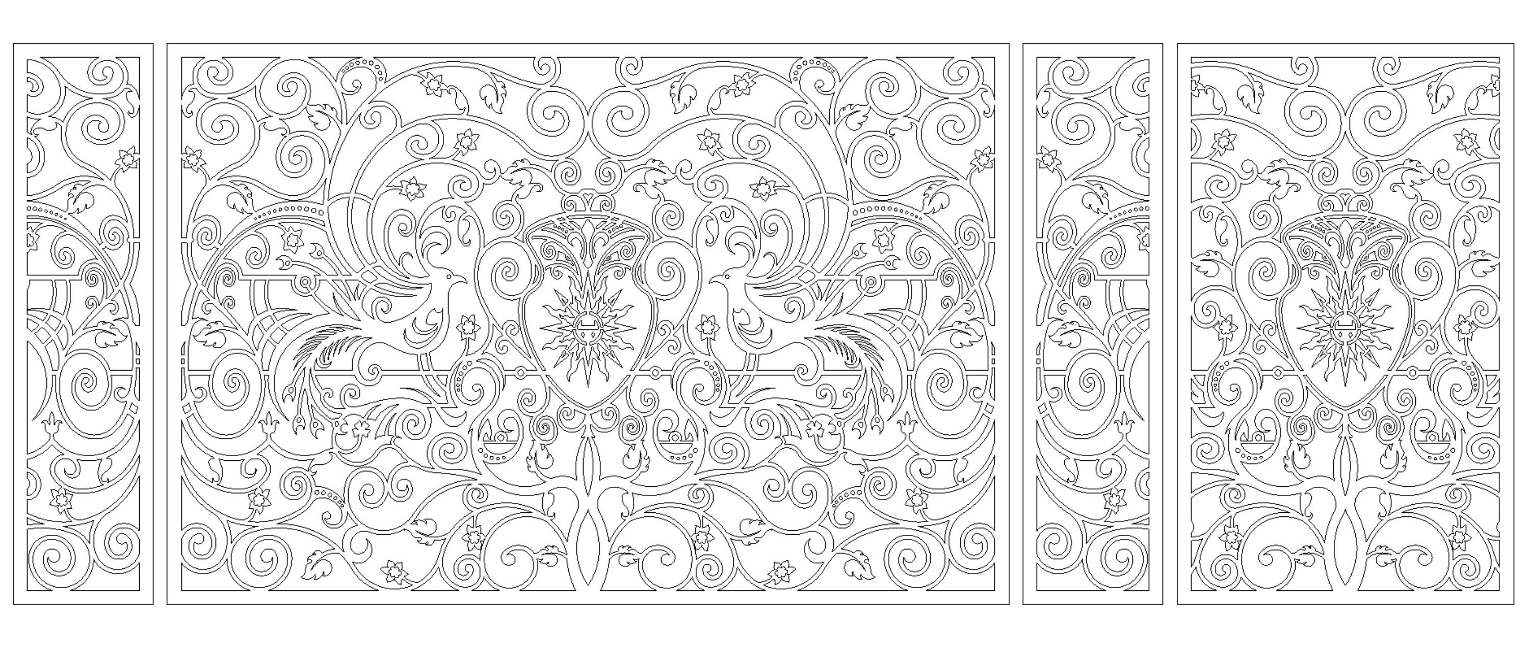 Metal Gates and Peacocks. Dxf File, Digital Download of Finished Dxf ...