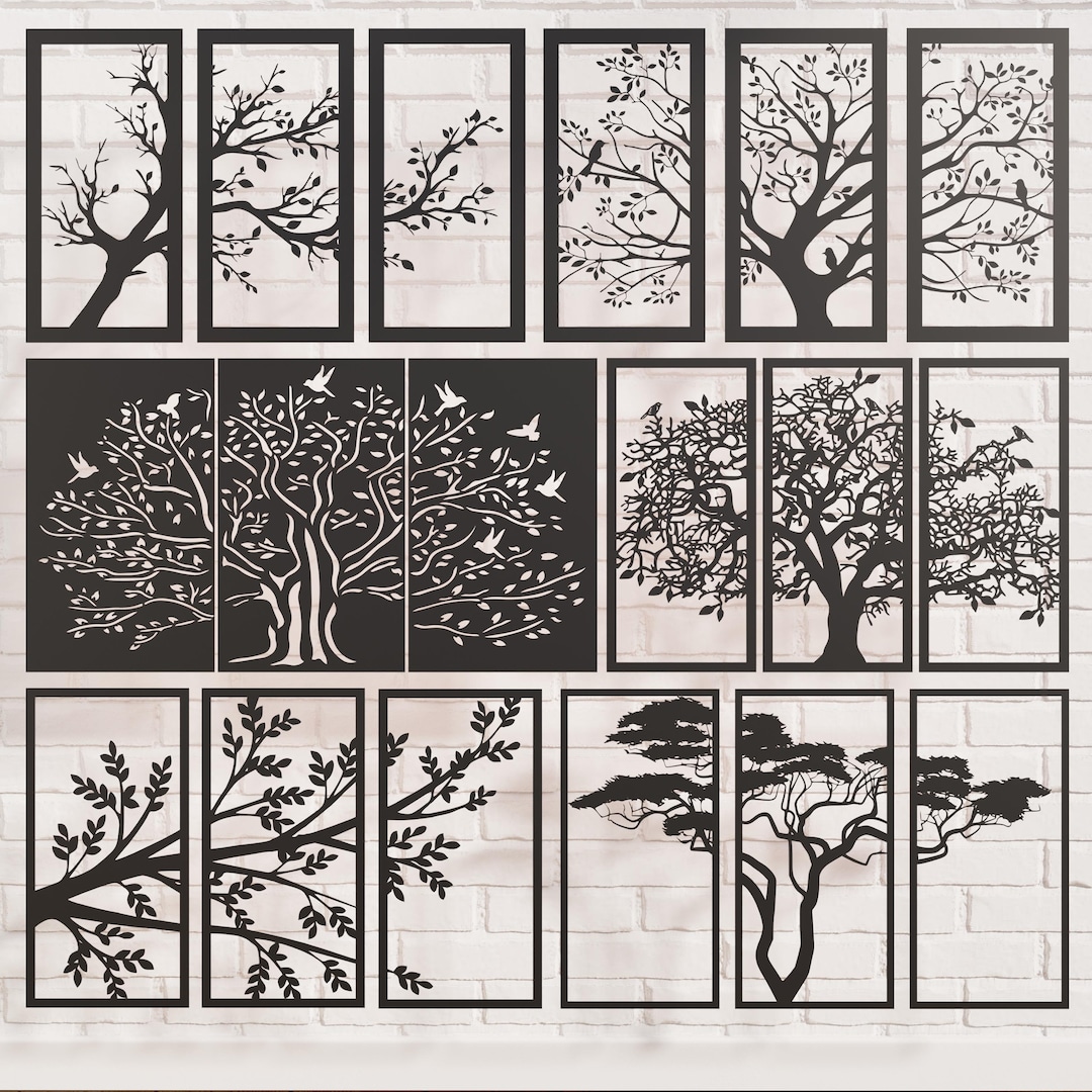 6tree Panels, Wall Panels, Room Decor, Tree Patterns, Laser, CNC ...