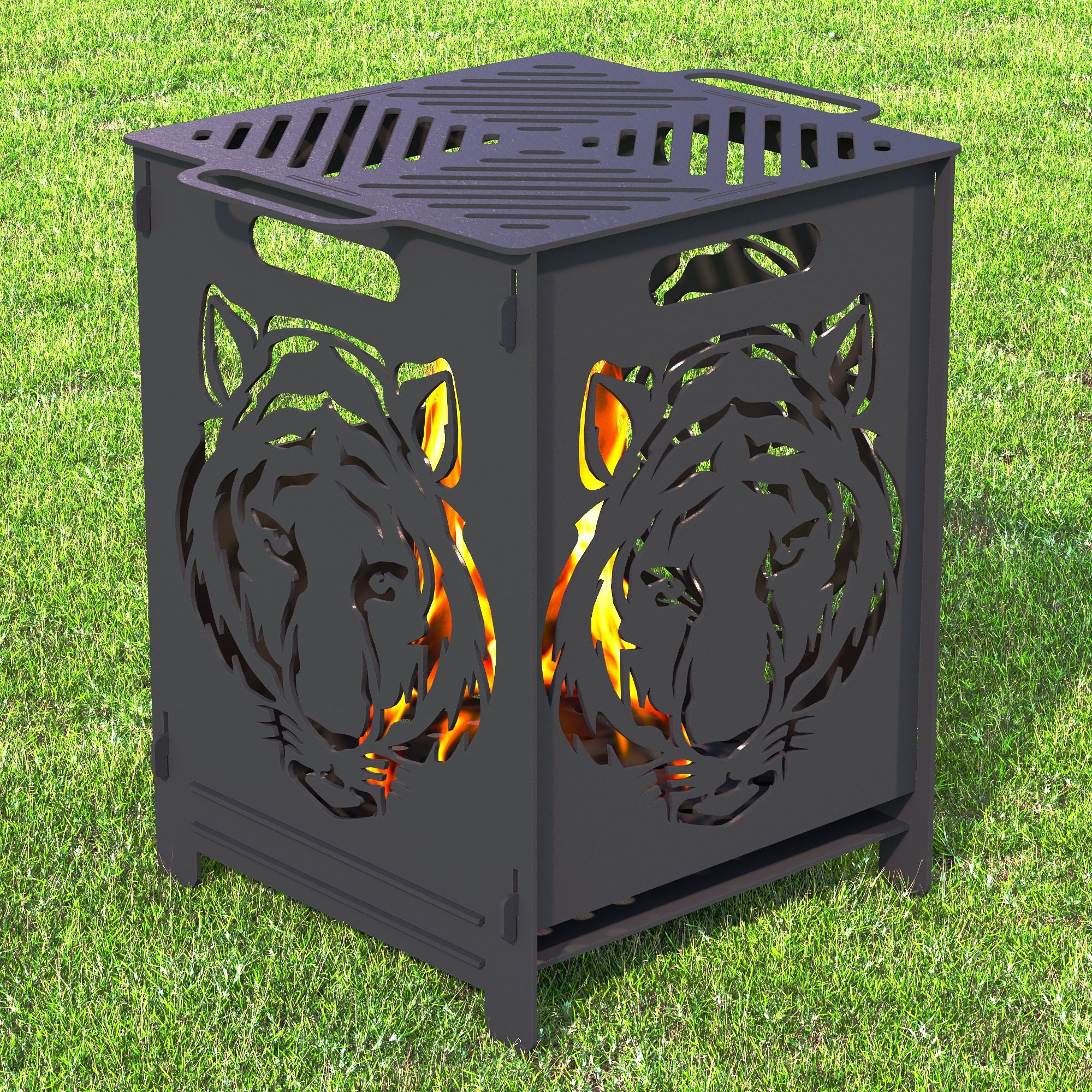 Fire Pit Tiger,bbq Barbecue Dxf,svg Files for Plasma,laser,grill ...