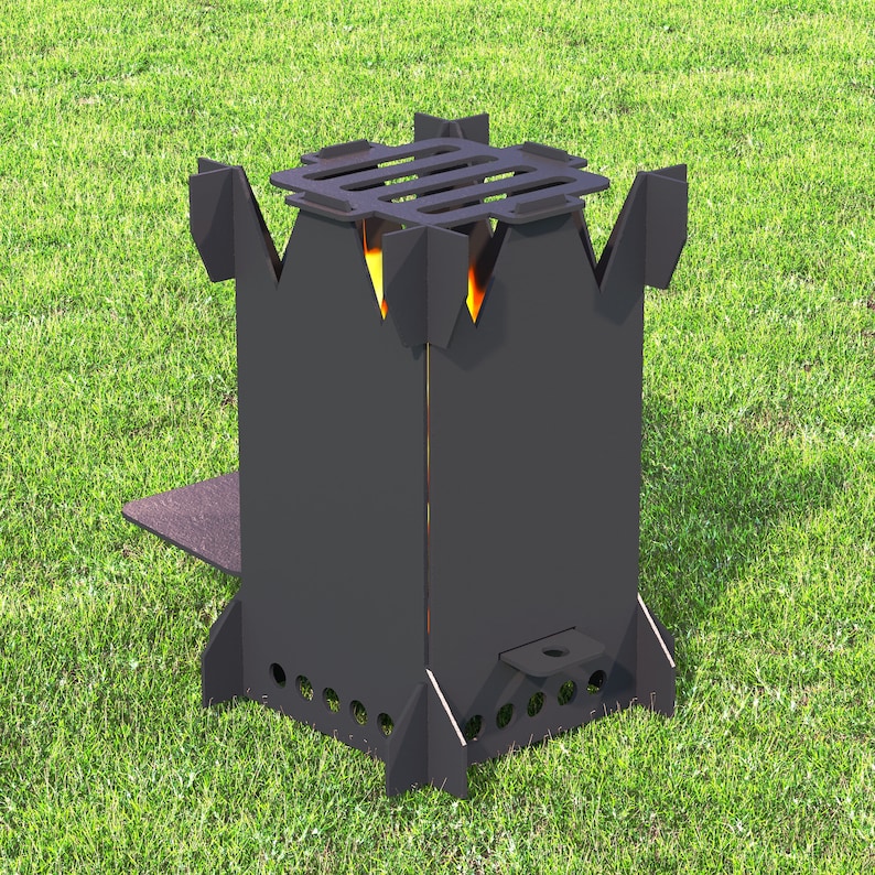 Rocket Stove Small Size V2, Fire Pit,mangal BBQ Barbecue Dxf Files for ...