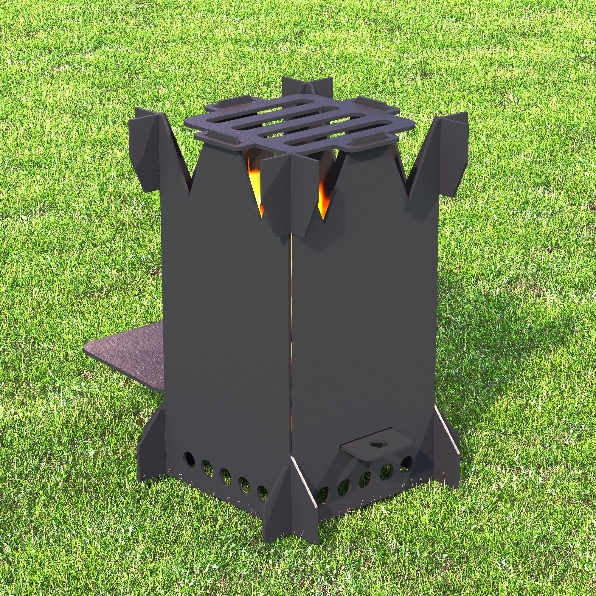 Rocket Stove Small Size V2, Fire Pit,mangal BBQ Barbecue Dxf Files for ...