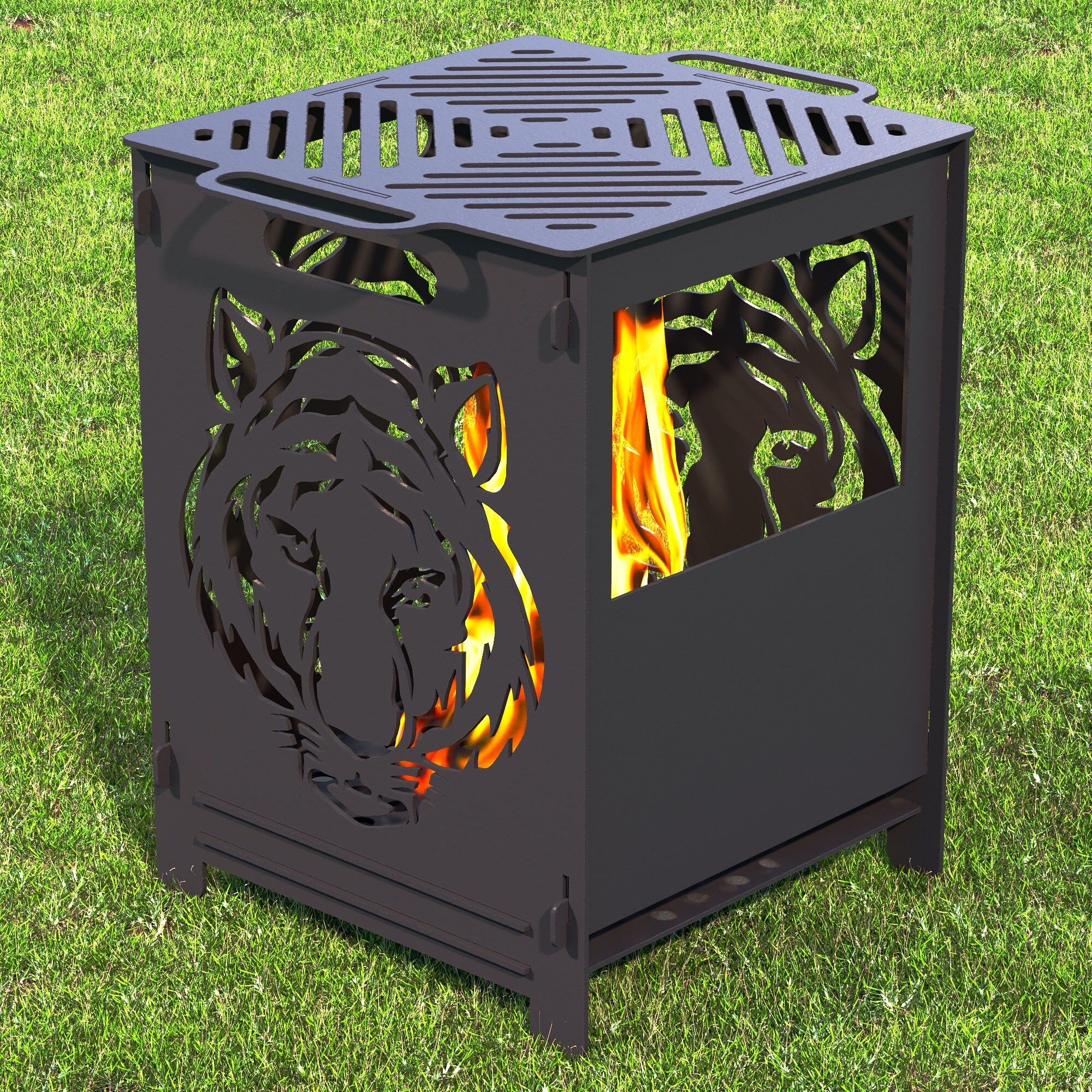 Fire Pit Tiger,bbq Barbecue Dxf,svg Files for Plasma,laser,grill ...