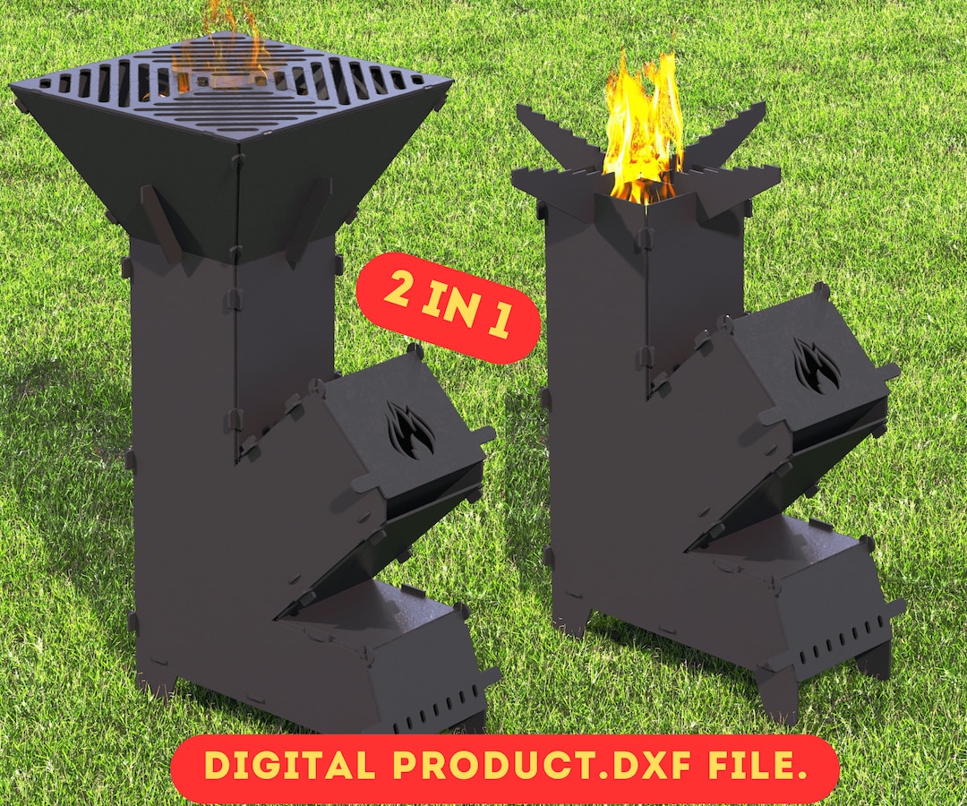 Rocket Stove Fire Pit,grill BBQ Barbecue Dxf Files for Plasma,mangal ...
