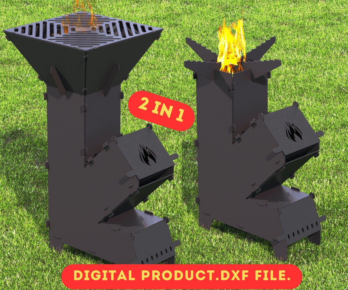 Rocket Stove Fire Pitgrill BBQ Barbecue Dxf Files for - Etsy