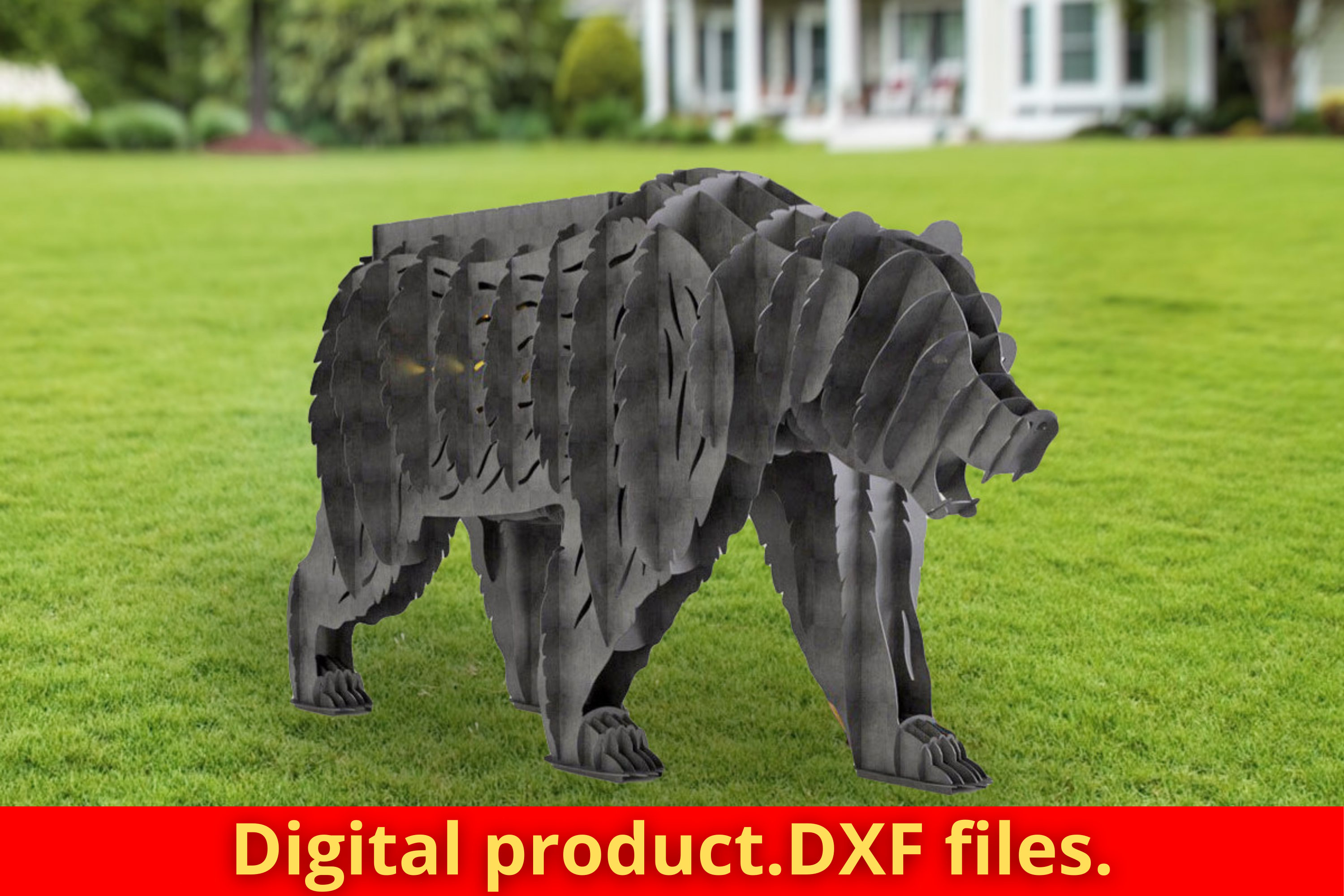 Bear BBQ DXFSVG Cnc Animal Templates Flower Standpit Cnc | Etsy