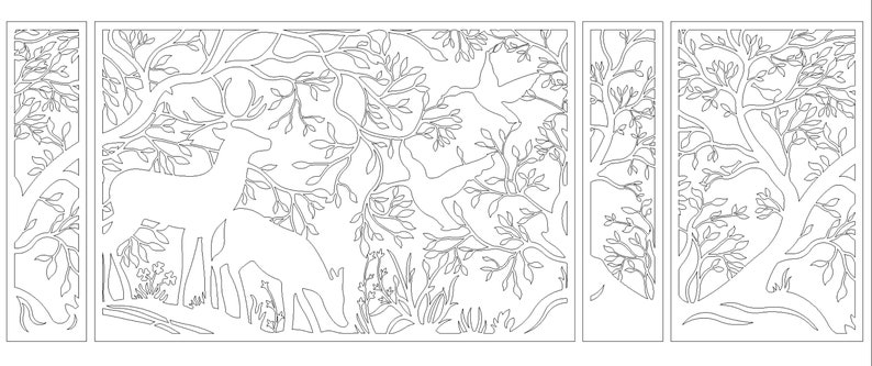 Metal Gates and Deer. Dxf File, Ready Dxf Digital Download, Plasma File ...