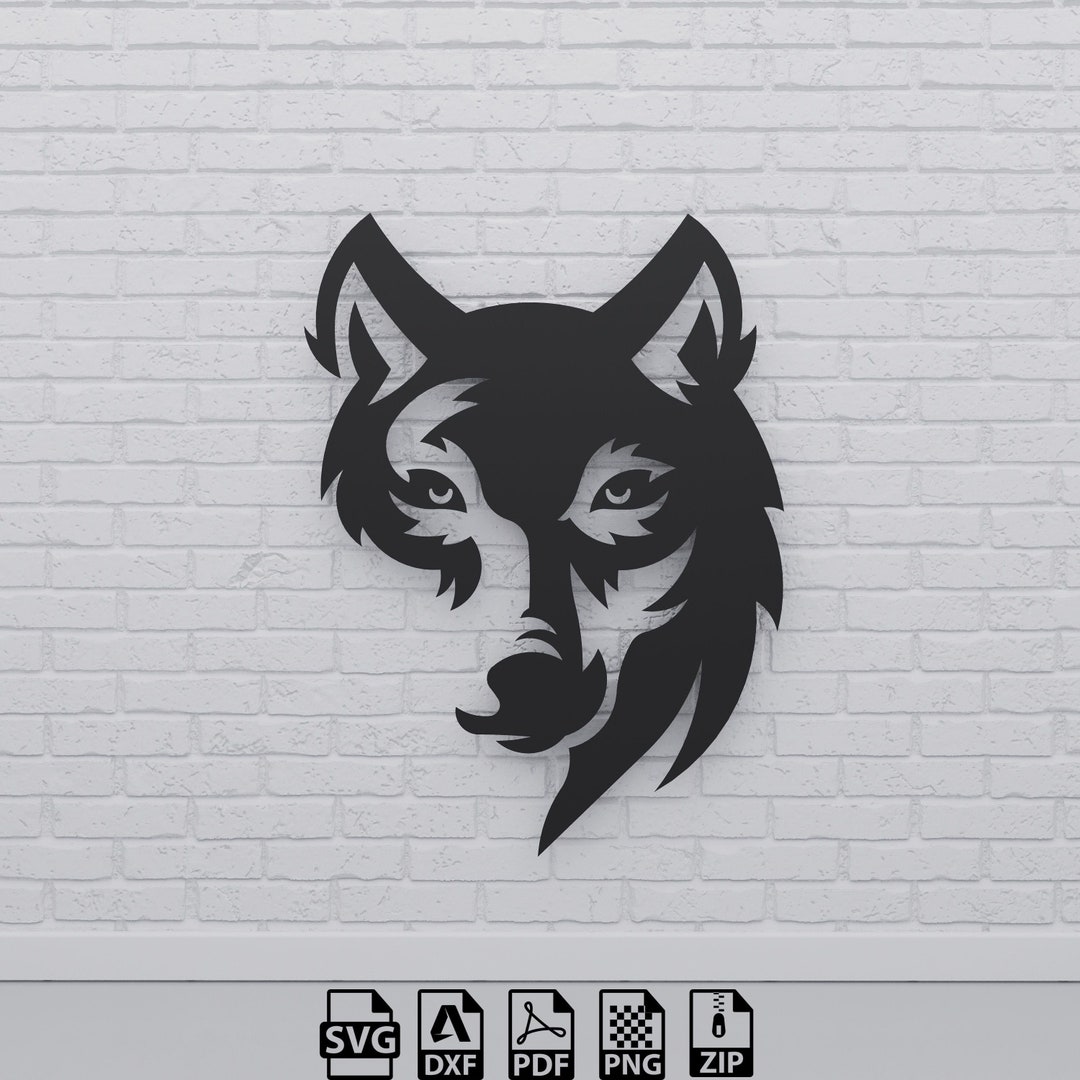 Wolf Face Cnc Svg for Cricut Laser Cut Svg Dxf Pdf Engraving Sticker ...
