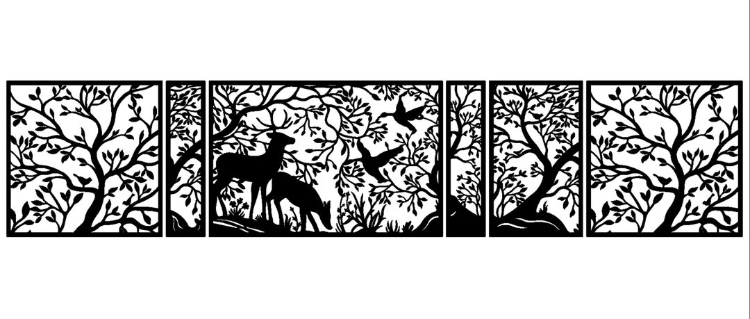 Metal Gates and Deer. Dxf File, Ready Dxf Digital Download, Plasma File ...