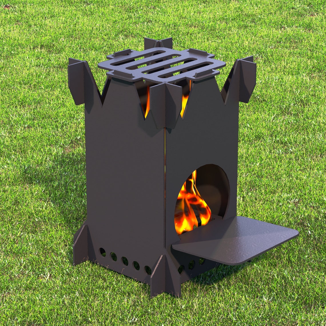 Rocket Stove Small Size V2, Fire Pit,mangal BBQ Barbecue Dxf Files for ...