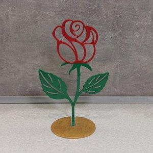 Rose Standing,dxf File,cut,steel Flower,metal Decor - Etsy