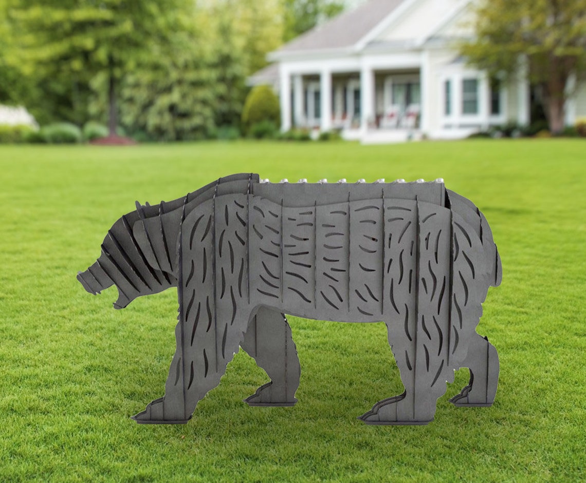 Bear BBQ DXFSVG Cnc Animal Templates Flower Standpit Cnc | Etsy