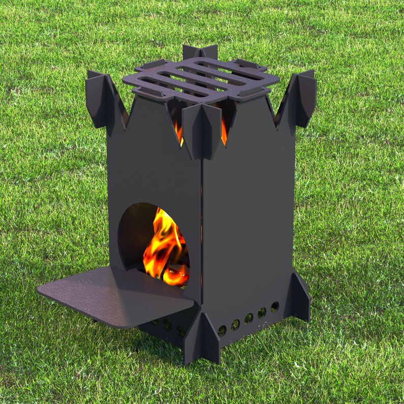 Rocket Stove Small Size V2, Fire Pit,mangal BBQ Barbecue Dxf Files for ...