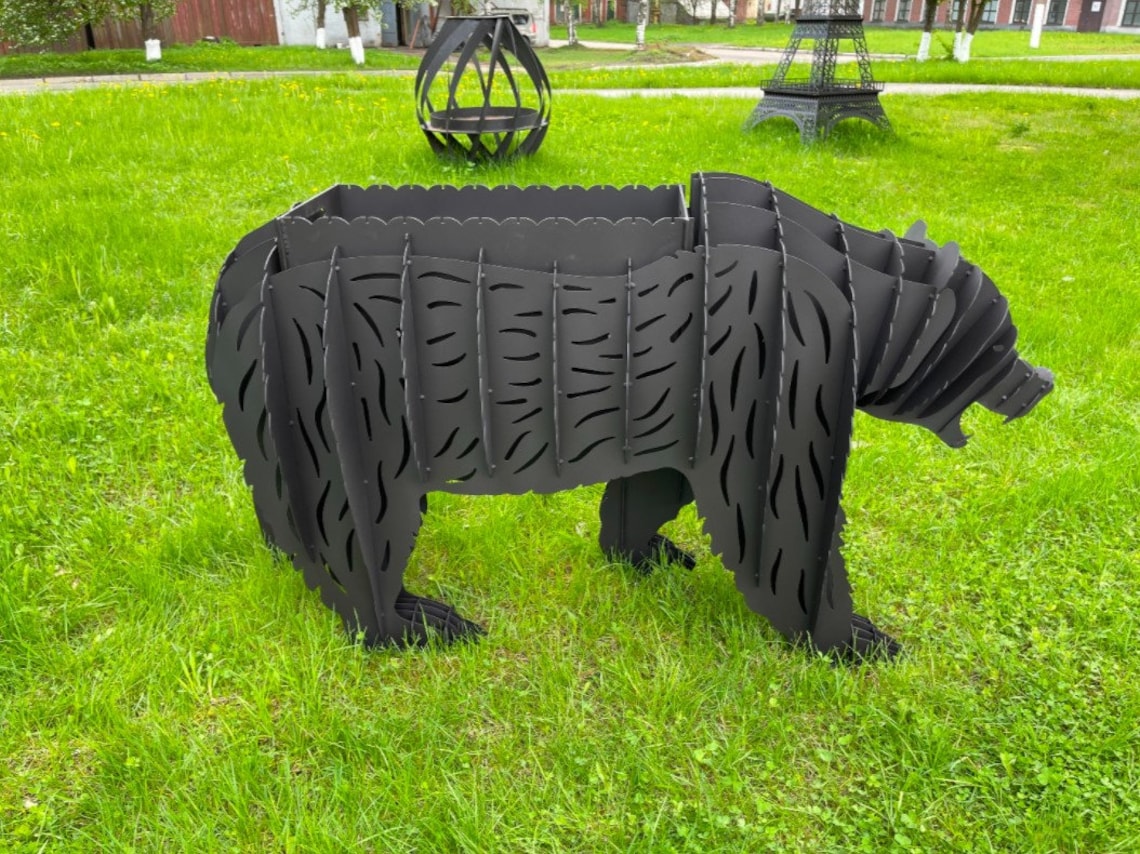 Bear BBQ DXFSVG Cnc Animal Templates Flower Standpit Cnc | Etsy