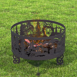 Fire Bowl.forest Animals.dxf File Cnc Laser and Plasma Cutting Plan.v1 ...