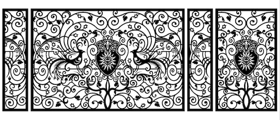 Metal Gates and Peacocks. Dxf File Digital Download of - Etsy