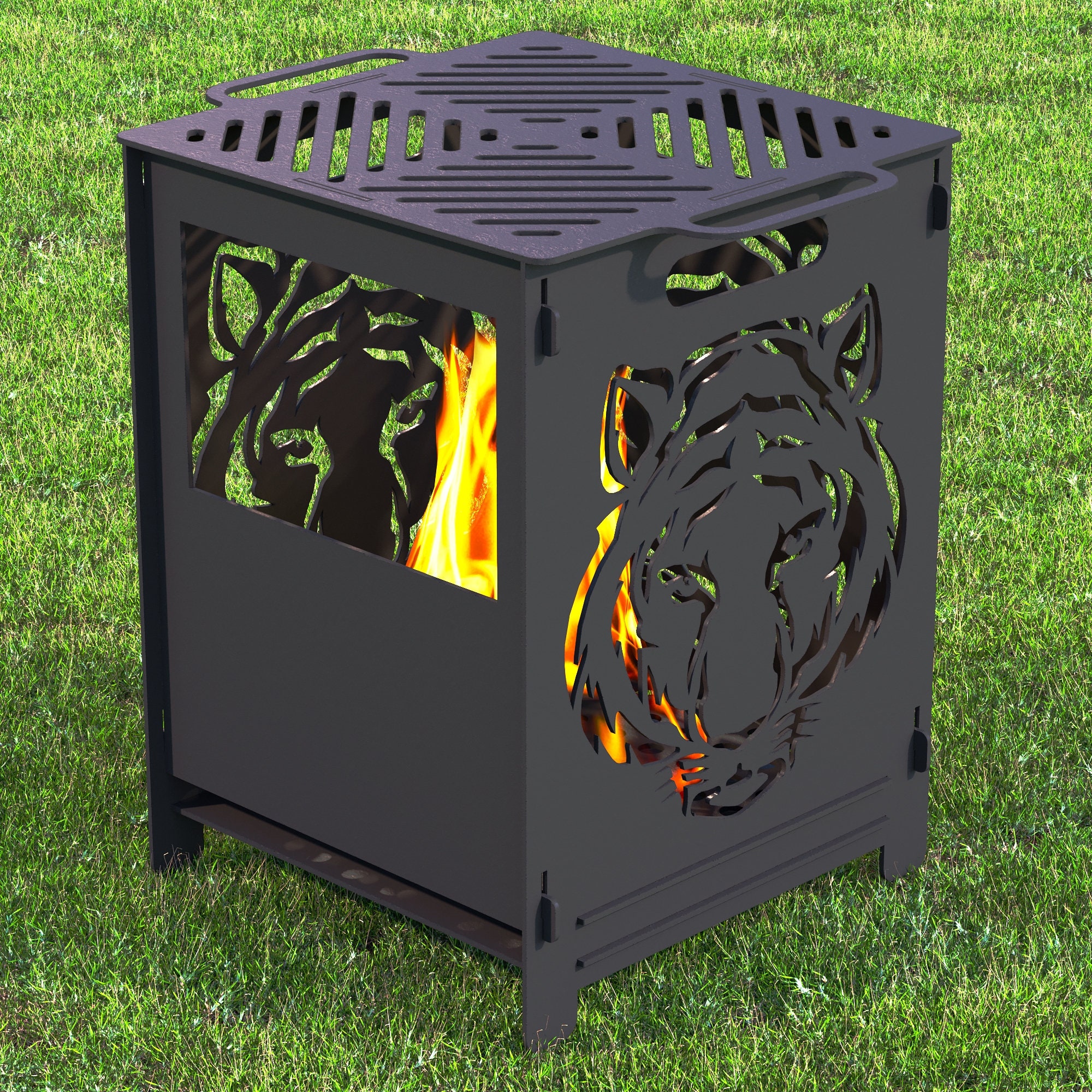 Fire Pit Tiger,bbq Barbecue Dxf,svg Files for Plasma,laser,grill ...