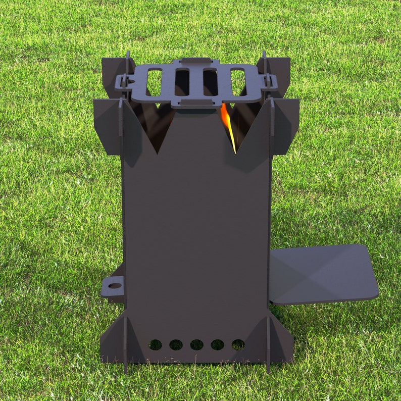 Rocket Stove Small Size V2, Fire Pit,mangal BBQ Barbecue Dxf Files for ...