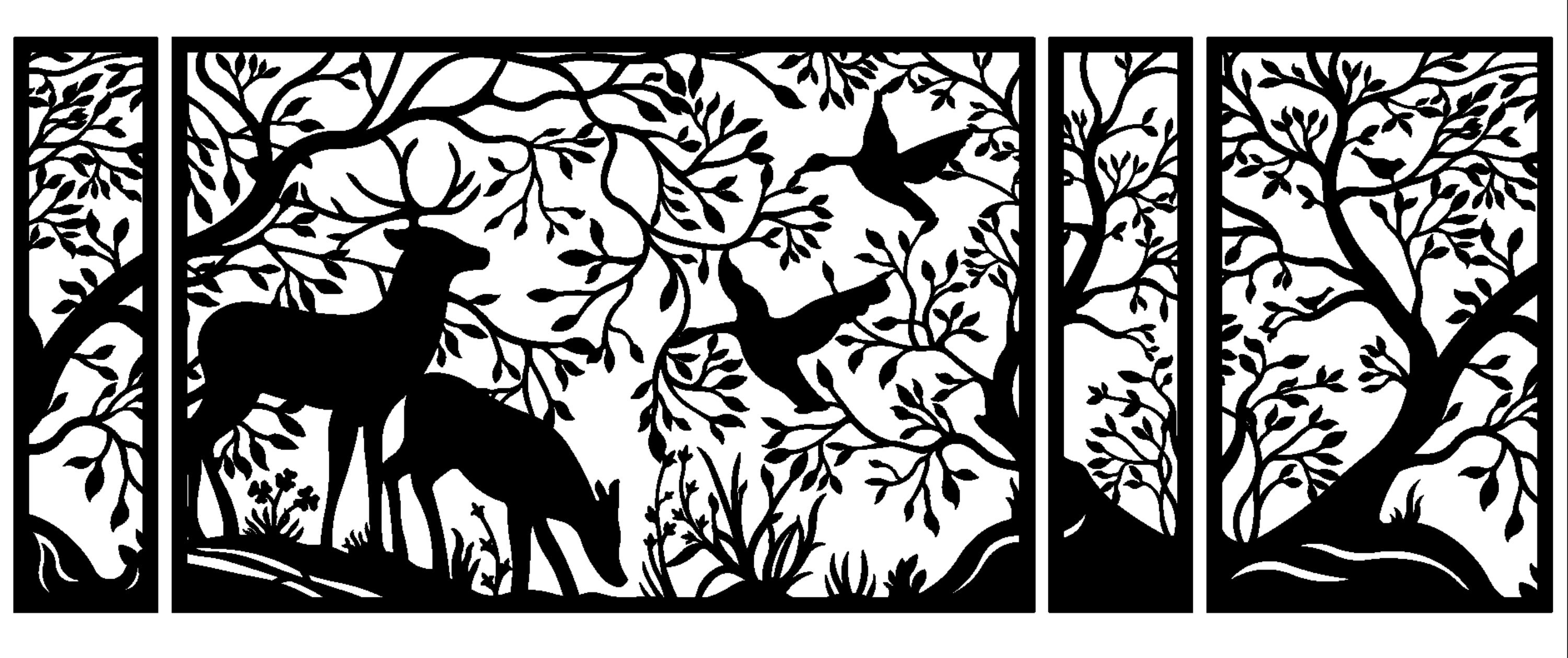 Metal Gates and Deer. Dxf File, Ready Dxf Digital Download, Plasma File ...