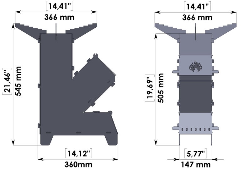 Rocket Stove Fire Pitgrill BBQ Barbecue Dxf Files for - Etsy