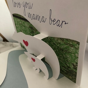 Pop-up Card Mama Bear Card Mothers Day Card Card for Mom Just Because ...