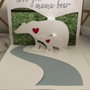 Pop-up Card Mama Bear Card Mothers Day Card Card for Mom Just Because ...