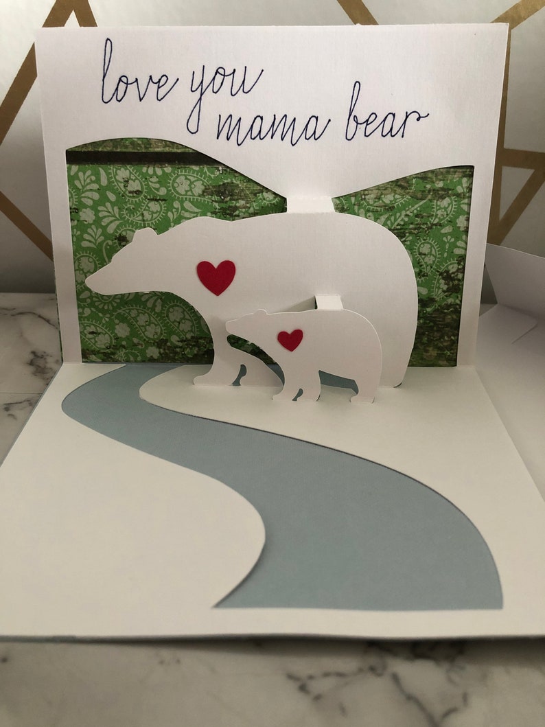 Pop-up Card Mama Bear Card Mothers Day Card Card for Mom Just Because ...