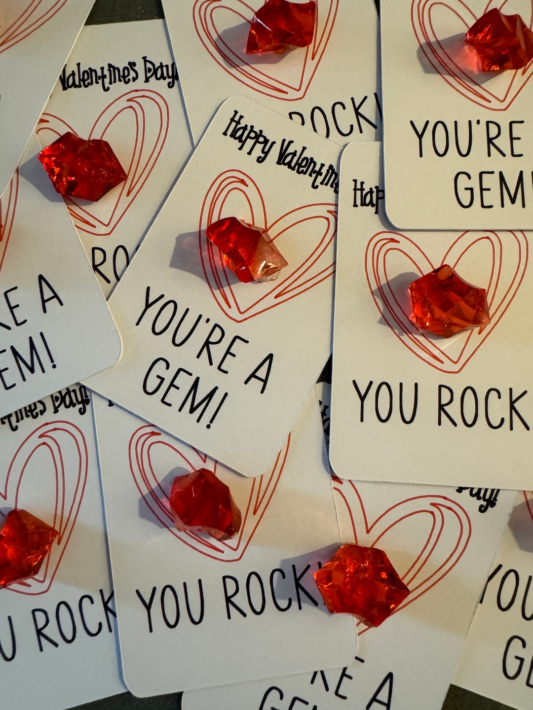 You Rock/youre a Gem Valentine Card - Etsy