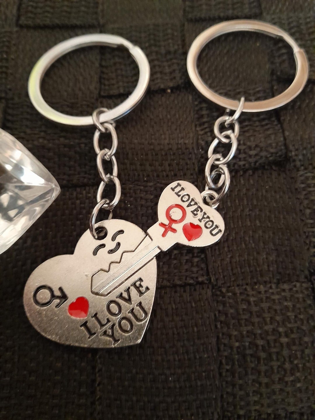 I Love You, Key to My Heart Personalised Keyring, Keychain, Couples ...